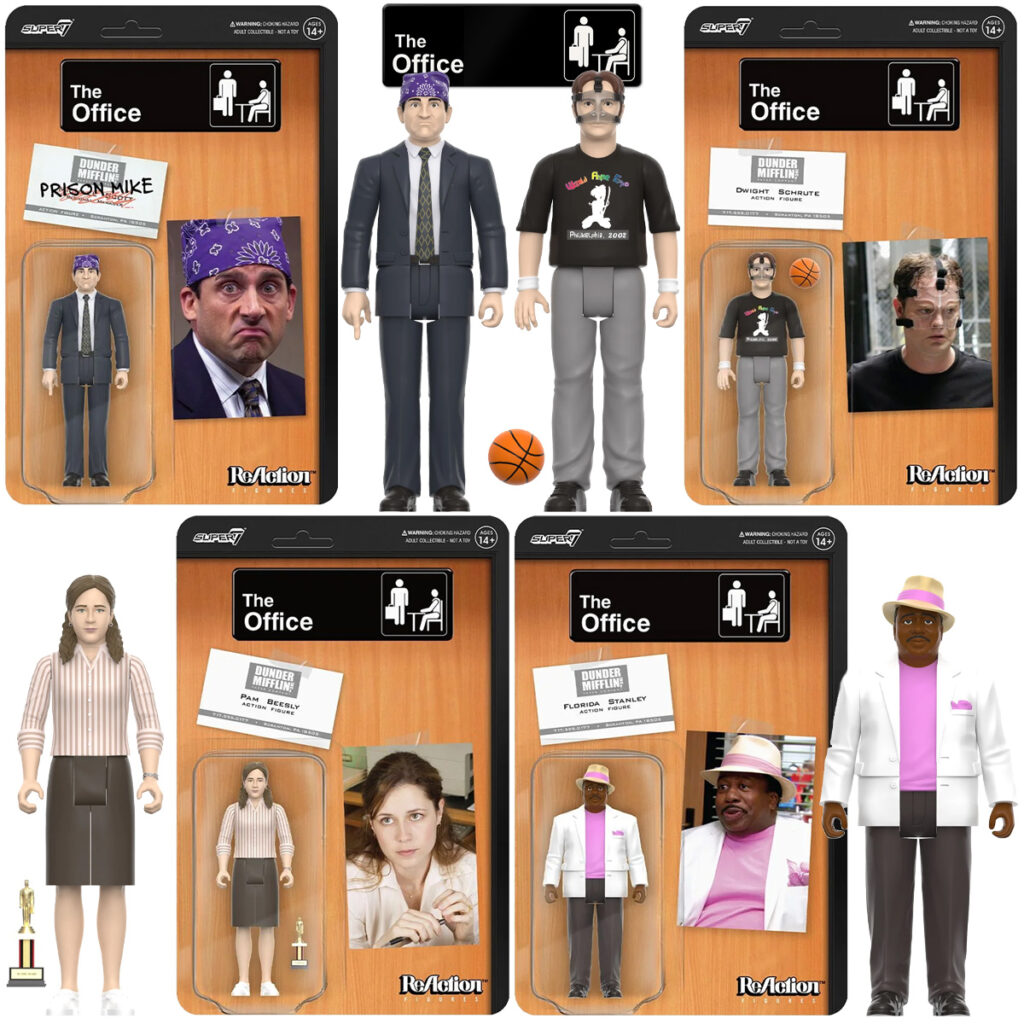 Action Figures ReAction The Office: Prison Mike, Dwight, Stanley e Pam ...