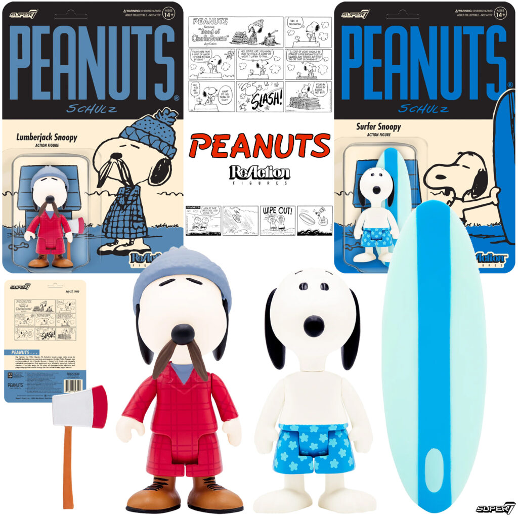 Peanuts ReAction com Snoopy Surfista e Snoopy Lenhador « Blog de Brinquedo