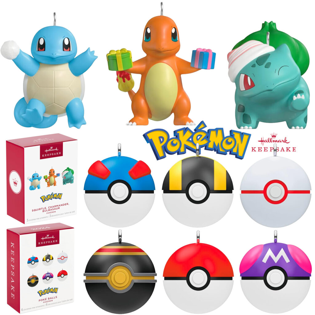 Enfeites de Natal Pokémon: Squirtle, Charmander, Bulbasaur e Pokébolas ...