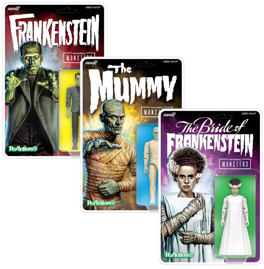 Action Figures Monstros da Universal ReAction+ com Múmia, Frankenstein ...
