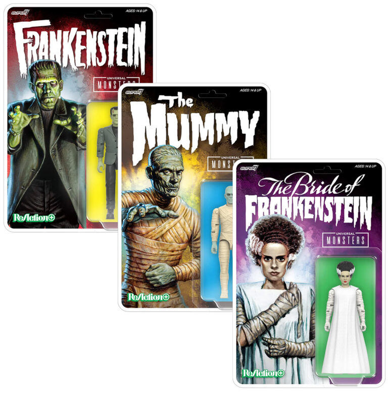 Action Figures Monstros da Universal ReAction+ com Múmia, Frankenstein ...