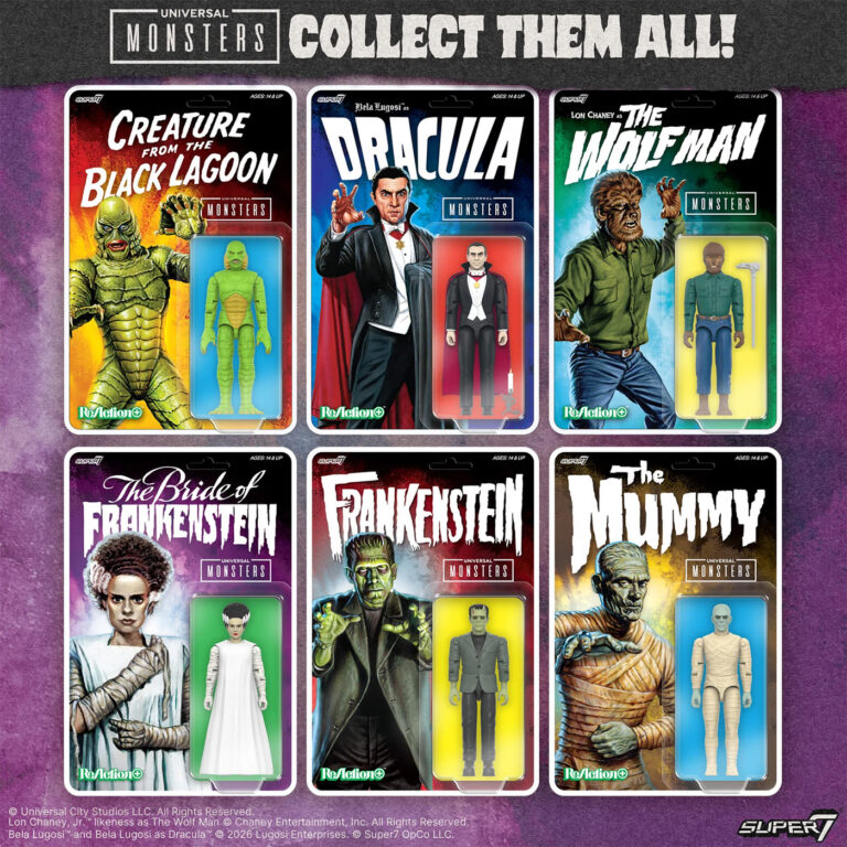 Action Figures Monstros da Universal ReAction+ com Múmia, Frankenstein ...